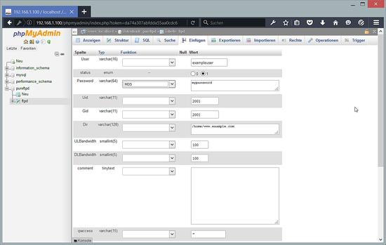 Ftp Server Mit Pureftpd Mariadb Und Virtual Users Inkl Quota Und Bandbreitenmanagement Auf