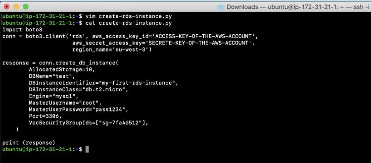 Wie Man Eine Rds Instanz Mit Python Boto3 Auf Aws Erstellt Howtoforge